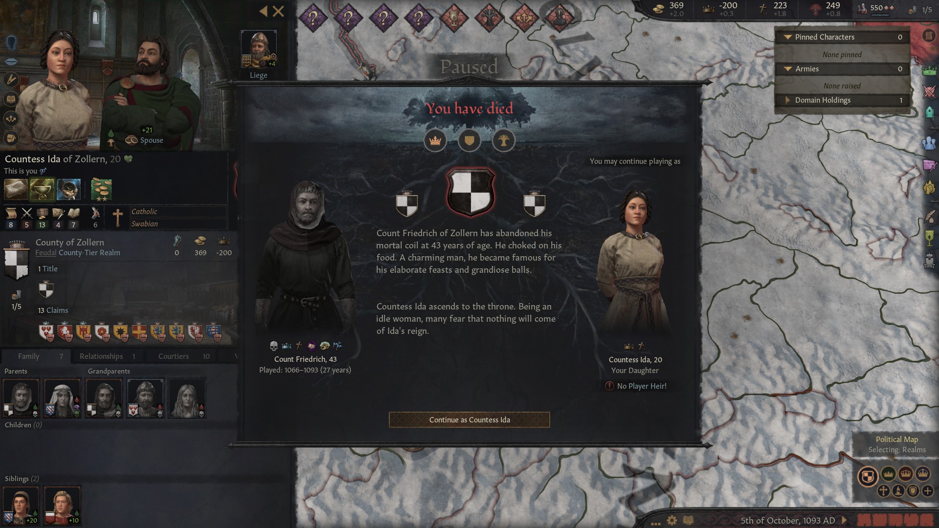 Landed primary heirs under a regency are skipped upon succession ...