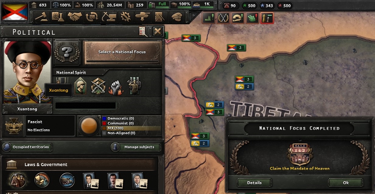 Manchukuo leader loses positive trait upon completion of positive national focus | Paradox ...