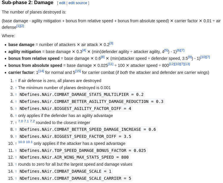 What is the current air speed / agility / attack / defence formula ...