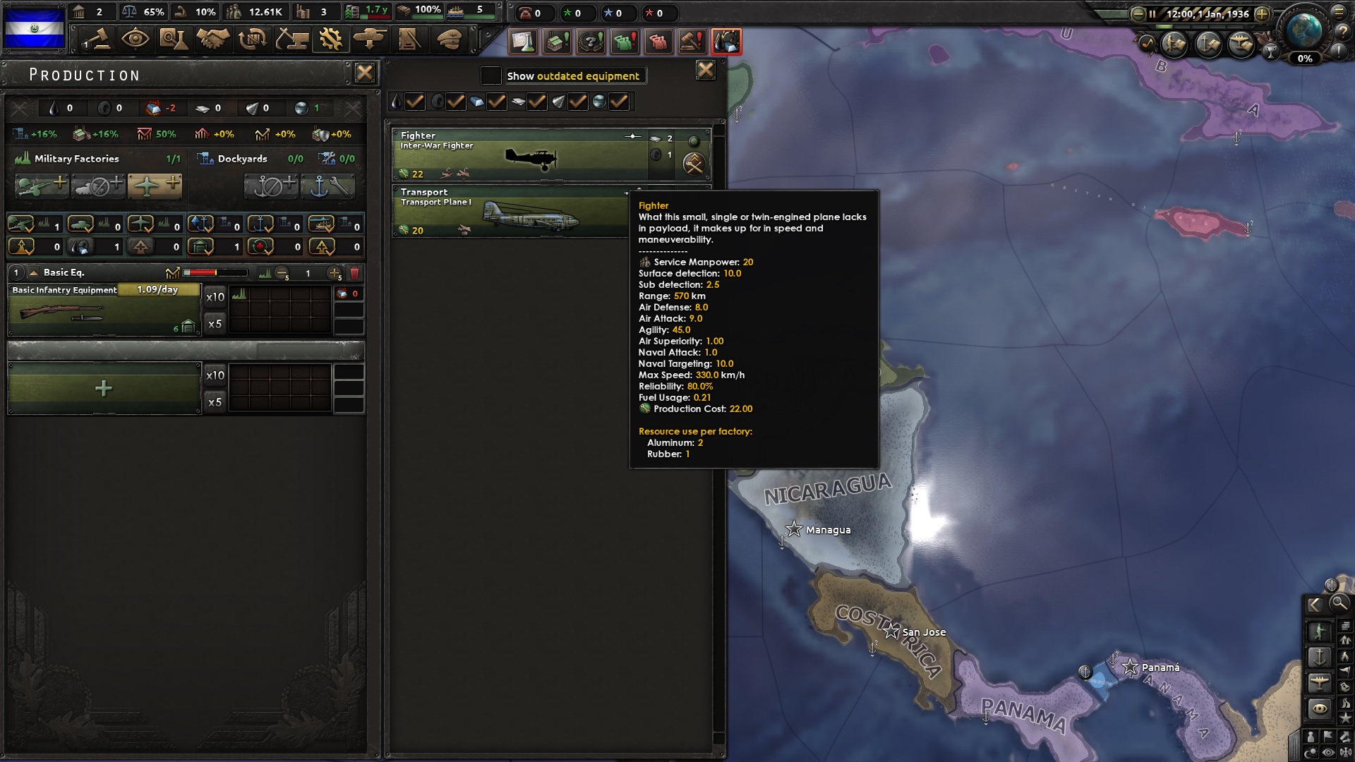 Confirmed - El Salvador doesn't have Basic Infantry Equipment Researched. Can also produce ...