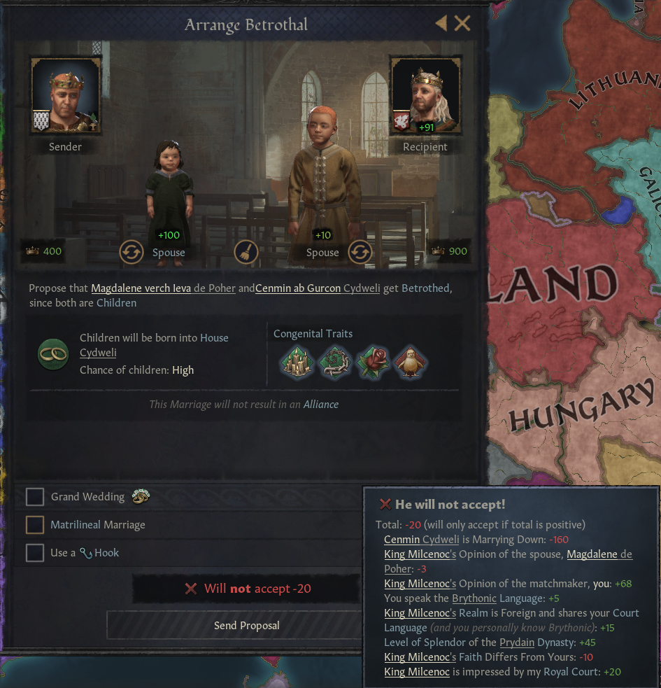 Trying to understand the marrying for claims mechanic and how to get a dynasty to switch ...